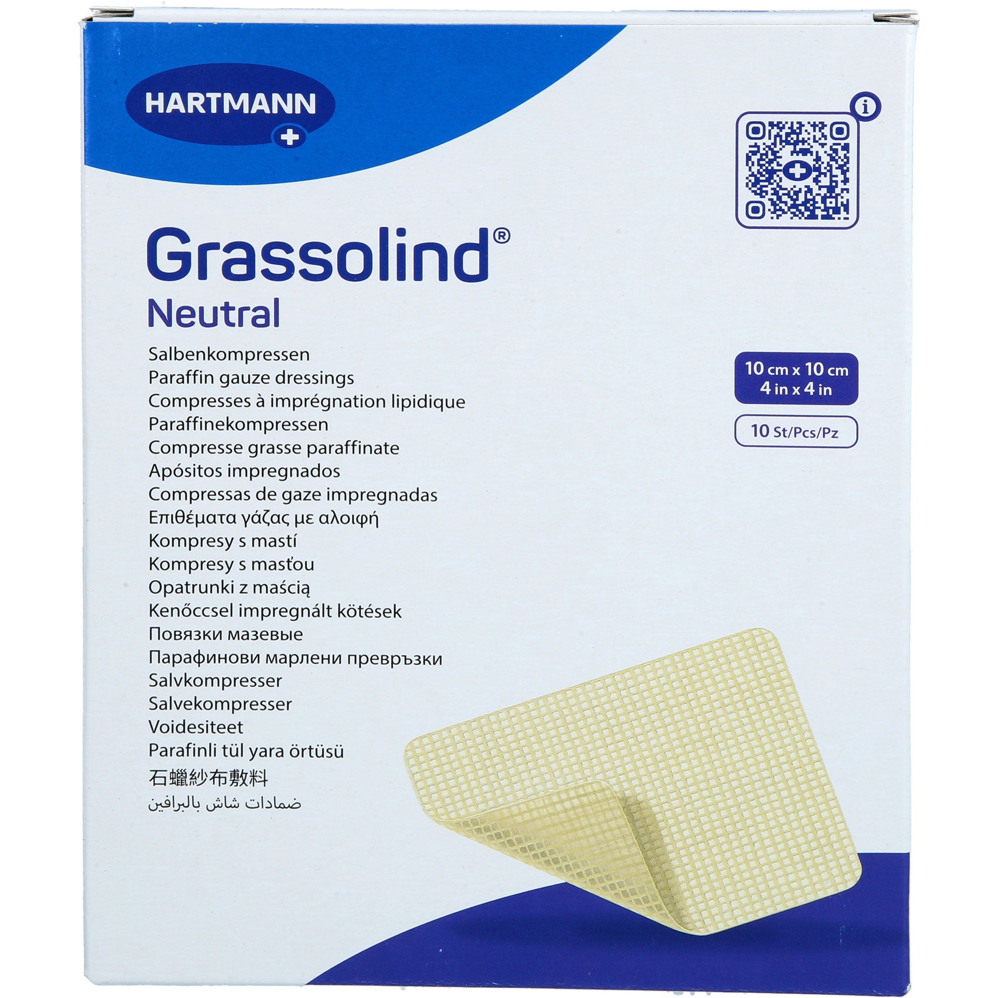 GRASSOLIND ointment compresses 10x10 cm sterile UK – ELIVERA UK