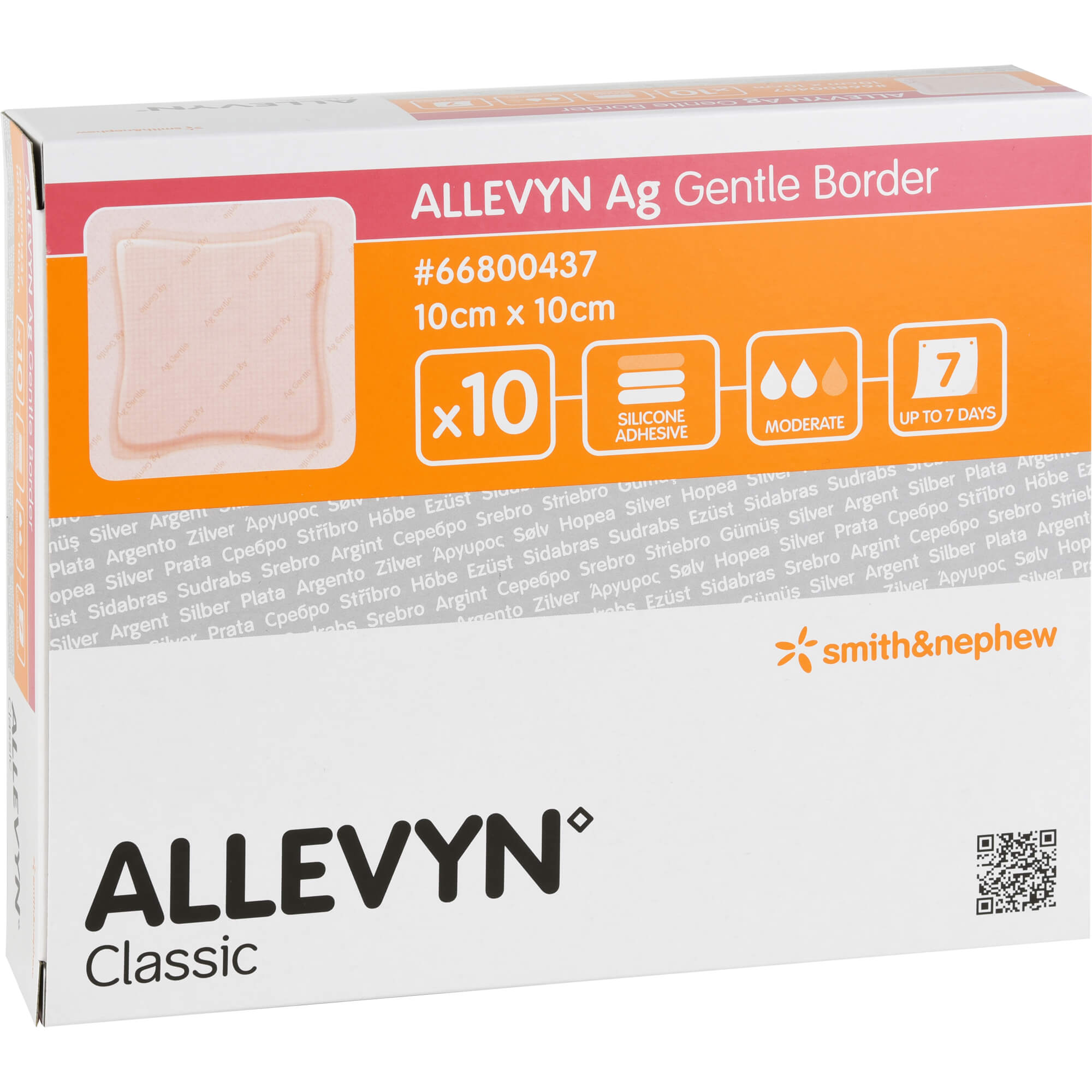 ALLEVYN Ag Gentle Border 10x10 cm wound dressing – ELIVERA UK