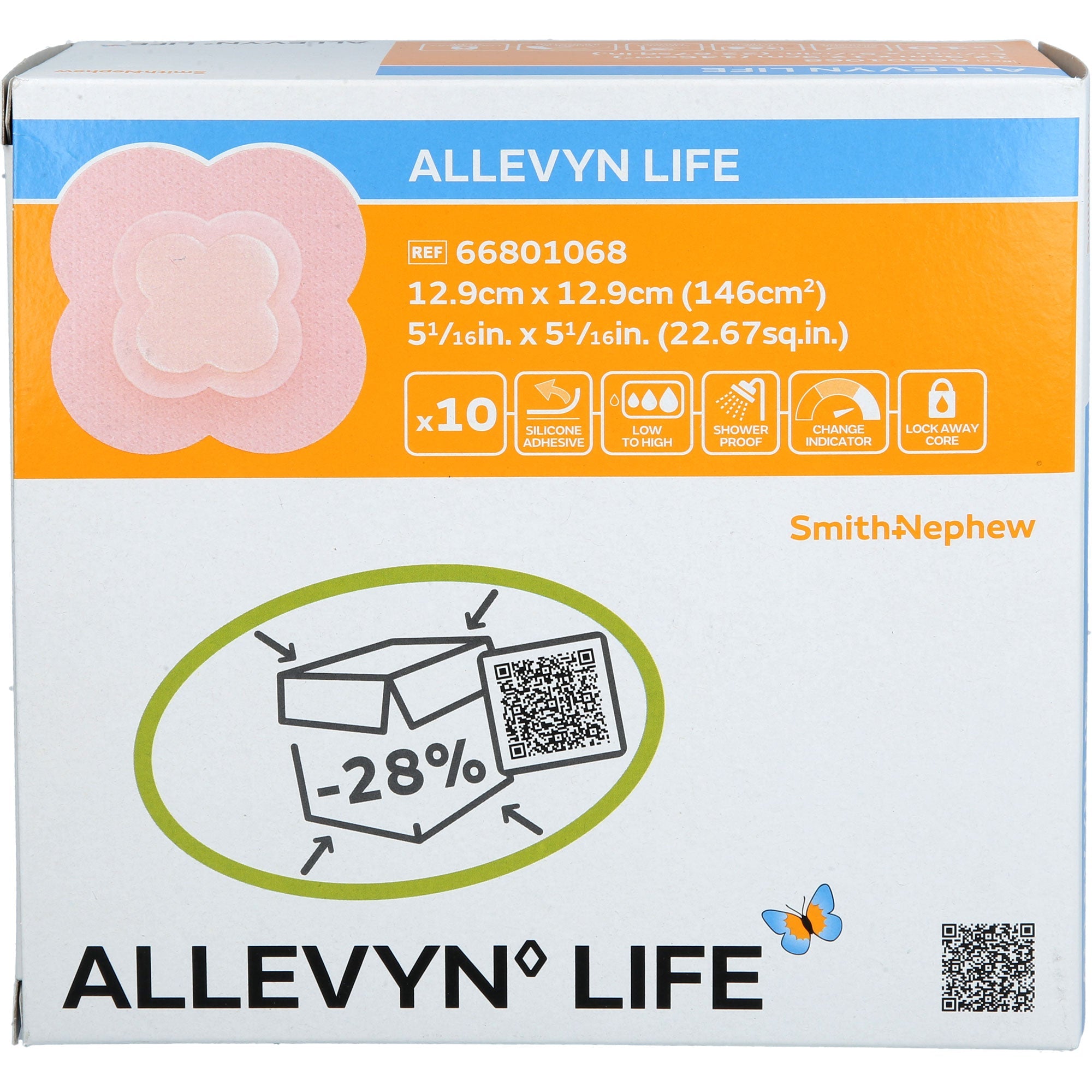 ALLEVYN Life 12.9x12.9 cm silicone foam dressing UK – ELIVERA UK