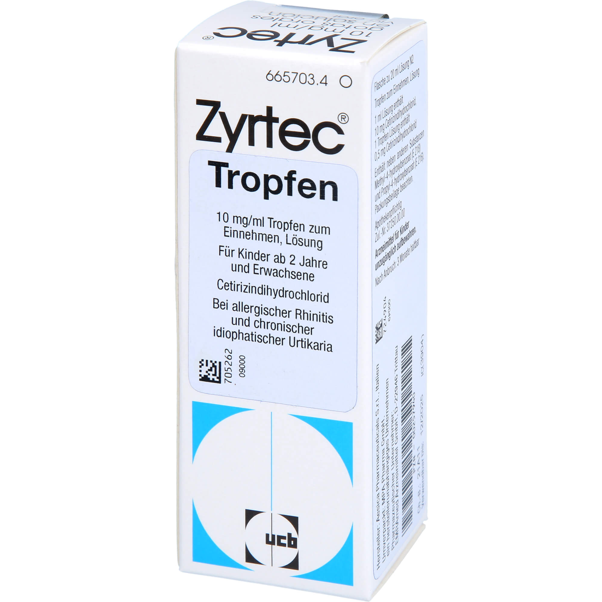 Allergic rhinitis and for the relief of hives (urticaria), ZYRTEC 10 mg ...