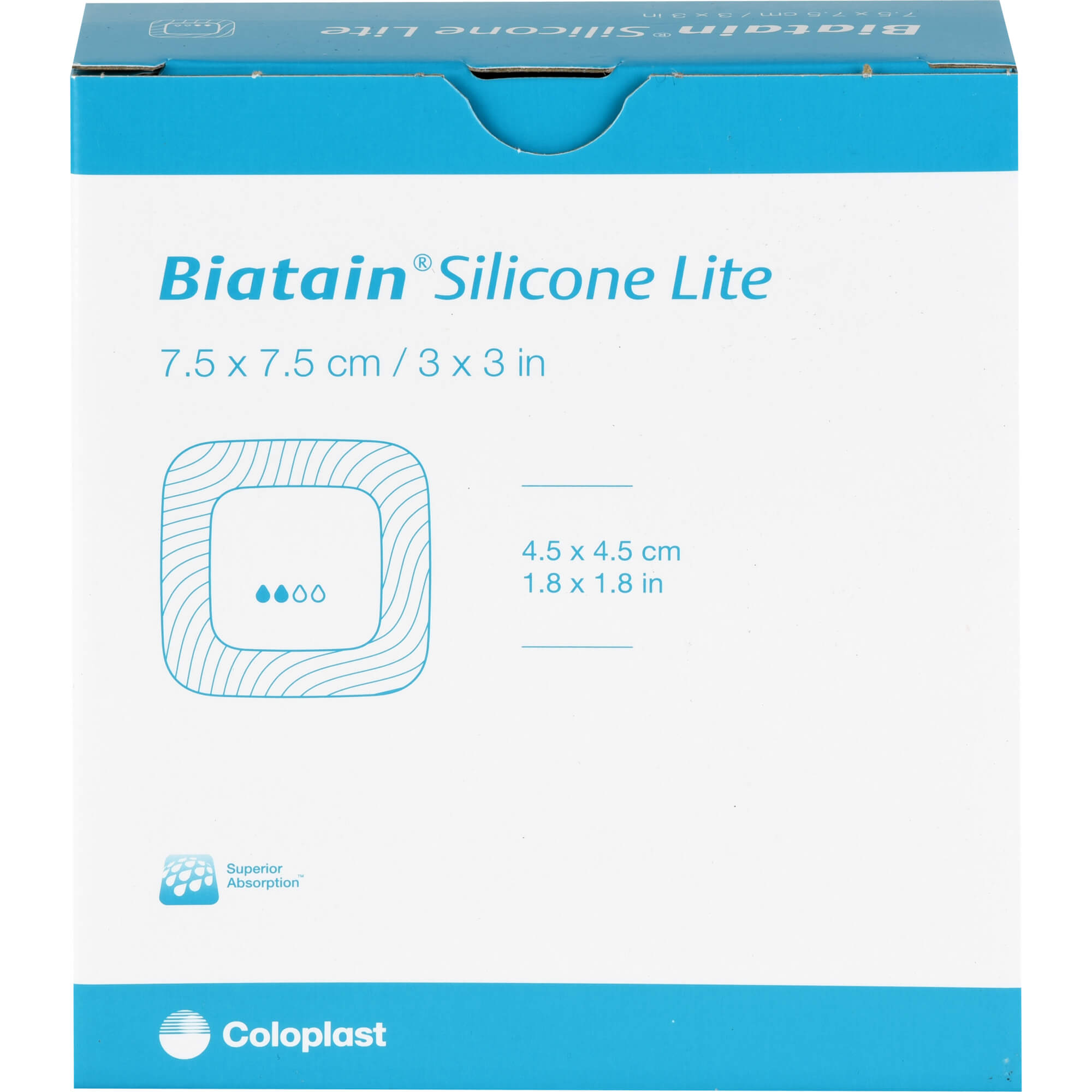 BIATAIN Silicone Lite foam dressing 7.5 x 7.5 cm UK – ELIVERA UK