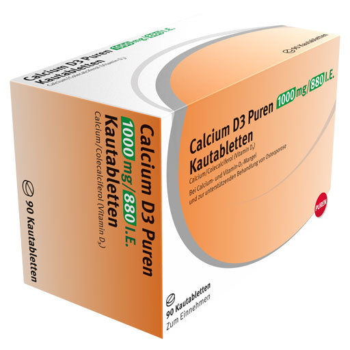 CALCIUM Vitamin D3 Pure 1000 mg/880 IU chewable tablets – ELIVERA UK