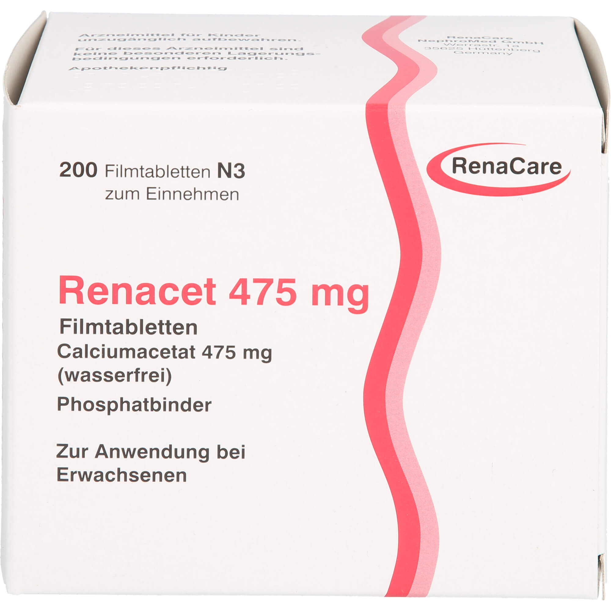 Calcium acetate, chronic kidney failure, RENACET 475 mg film-coated ...