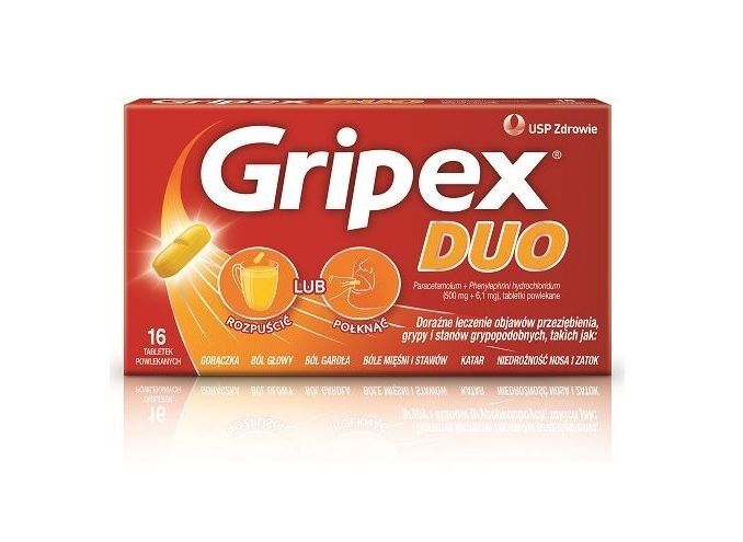 Gripex Duo x 16 tablets paracetamol, phenylephrine hydrochloride ...