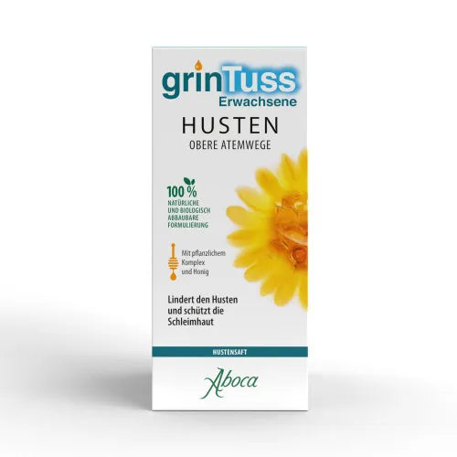 Honey and the plant-based, GRINTUSS Adult Cough Syrup – ELIVERA UK
