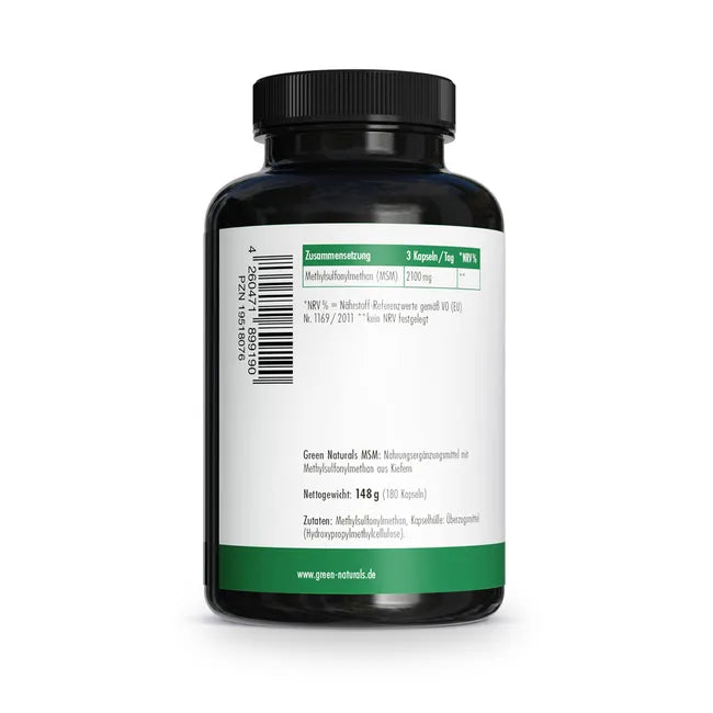 MSM 2100 mg vegan high-dose capsules 180 pieces – ELIVERA UK