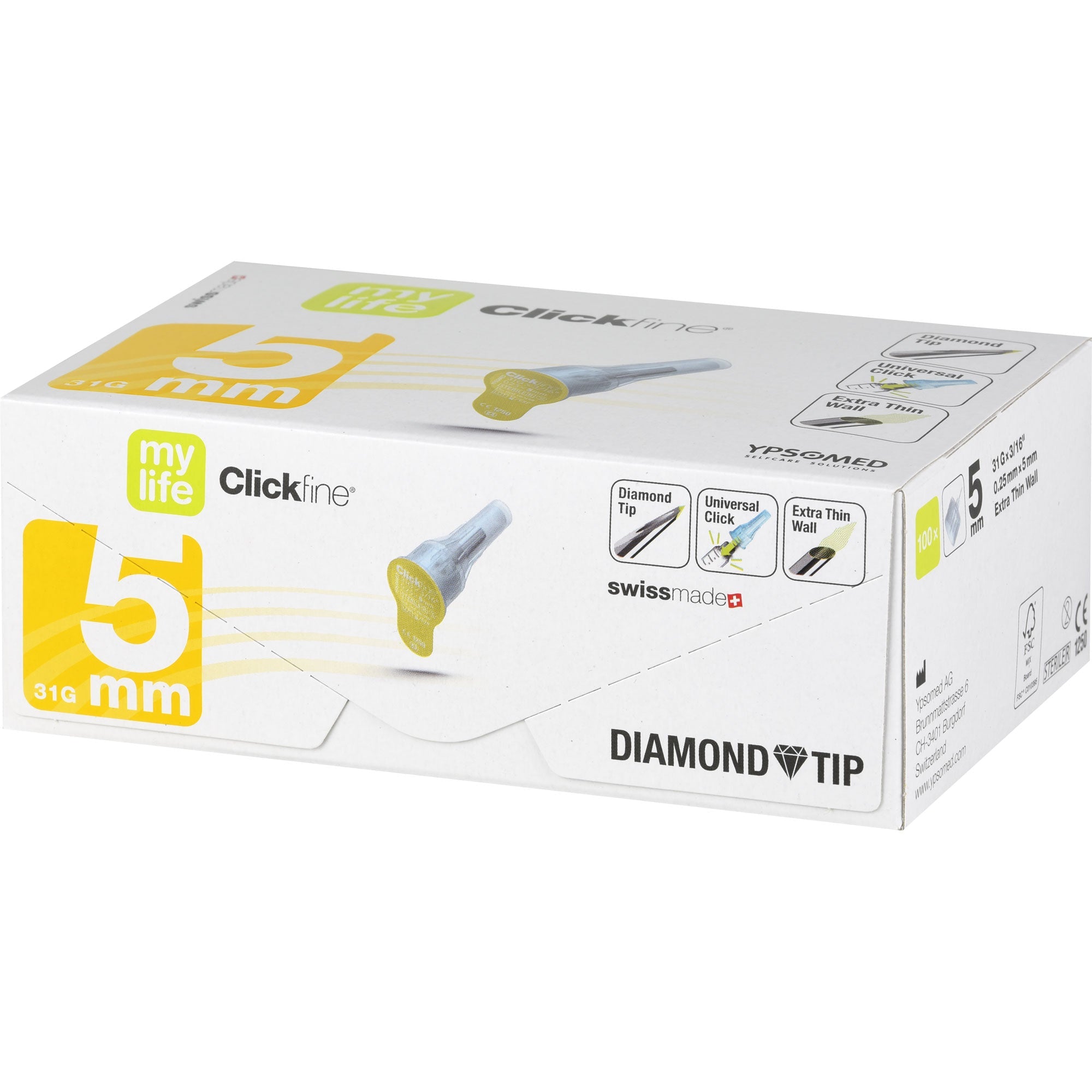 MYLIFE Clickfine pen needles 5 mm 31 G UK – ELIVERA UK
