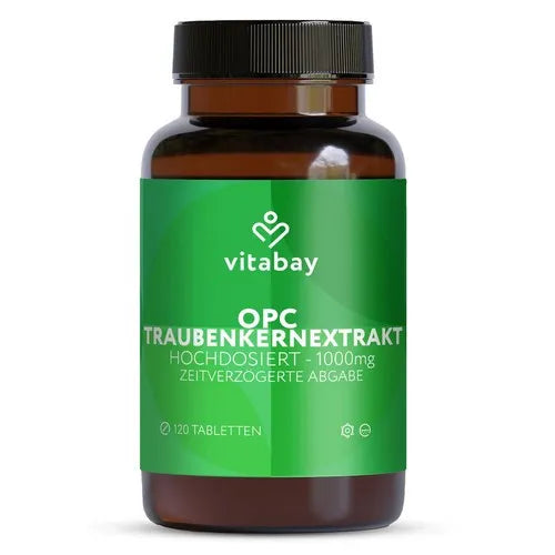 OPC Grape Seed Extract 1000 mg High Dose + Vegan Tablets, 120 Tablets ...