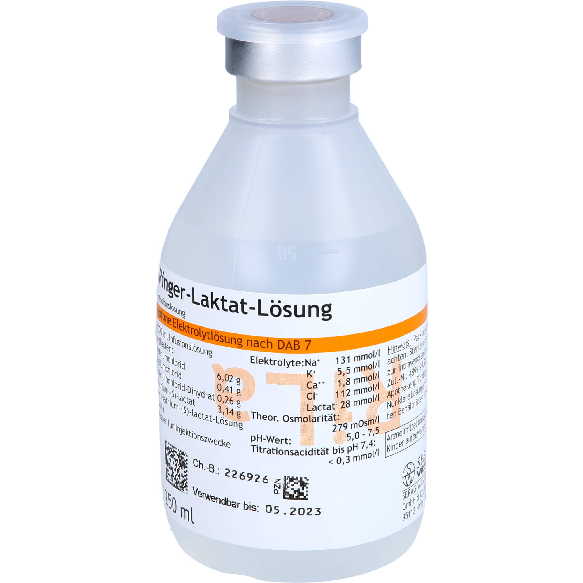 Potassium chloride, Sodium chloride, calcium chloride, RINGER LACTATE ...
