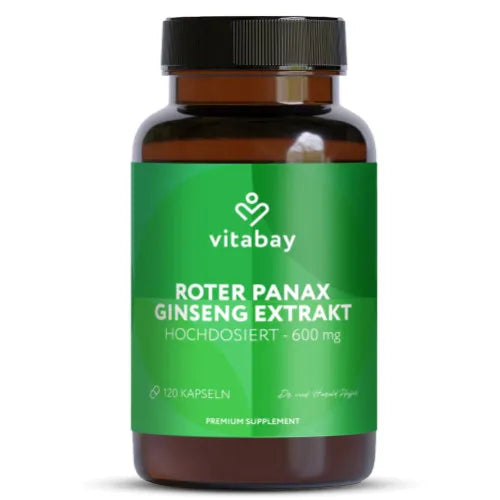 RED PANAX Ginseng Extract 600 mg vegan Capsules 120 count – ELIVERA UK
