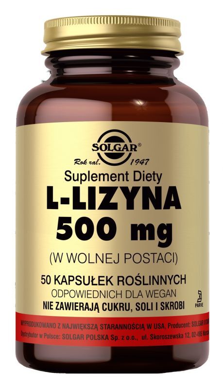 Solgar L-Lysine 500mg x 50 capsules – ELIVERA UK