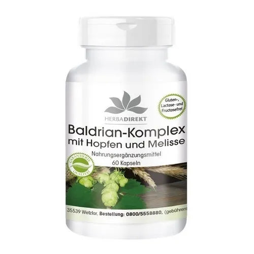 VALERIAN COMPLEX with hops and lemon balm capsules – ELIVERA UK