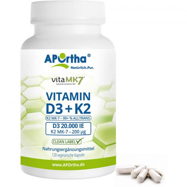 VITAMIN D3 20,000 IU+K2 VitaMK7 200 μg capsules UK – ELIVERA UK
