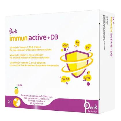 Vitamin C, zinc, selenium, L-histidine, IMMUNE ACTIVE+D3 DENK powder ...