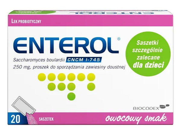 Yeast saccharomyces boulardii, Enterol 250 mg 20 sachets UK – ELIVERA UK