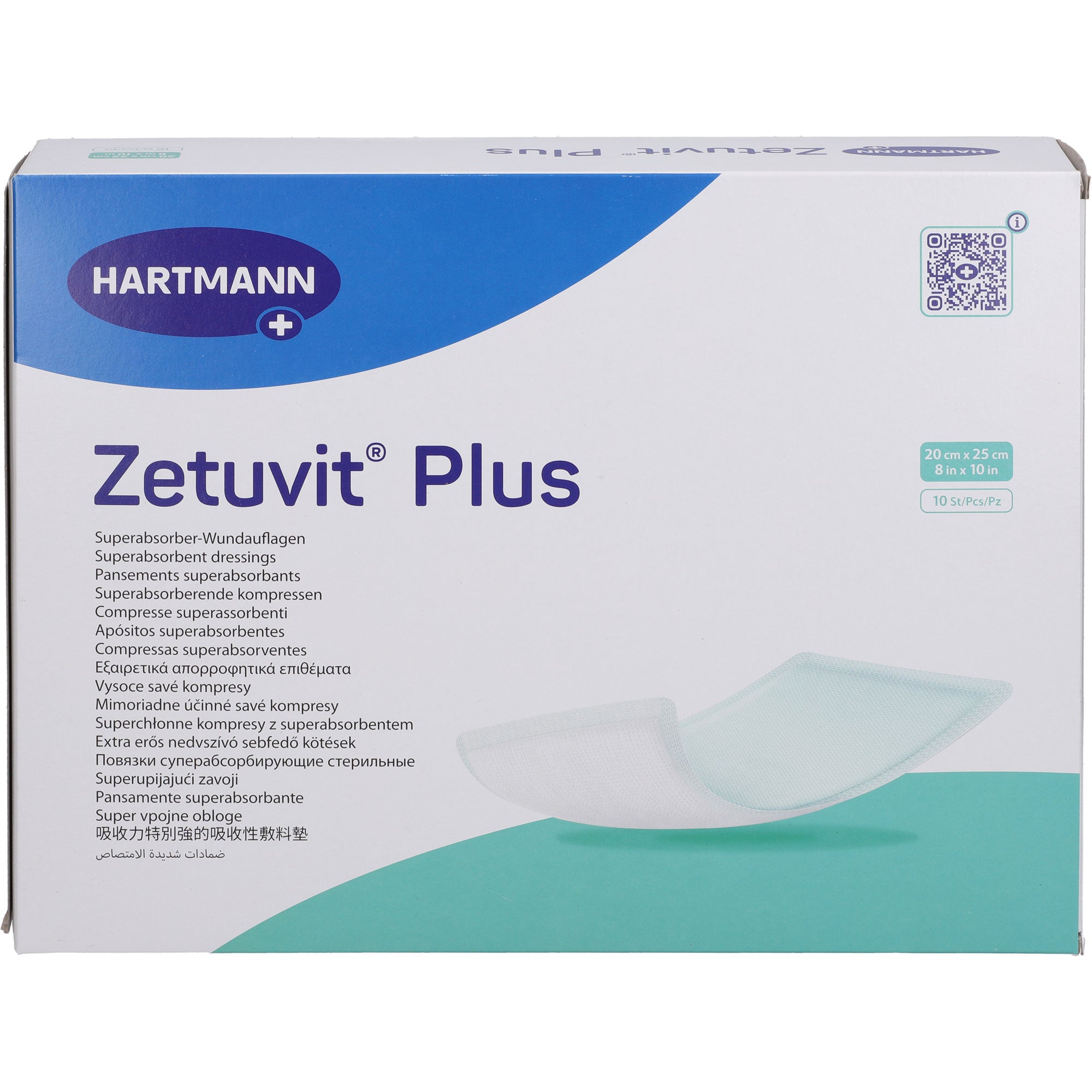 ZETUVIT Plus extra-strong suction compress sterile 20x25 cm UK – ELIVERA UK
