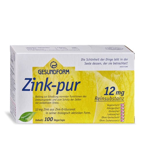 Zinc D-gluconate, GESUNDFORM Zink Pur capsules – ELIVERA UK