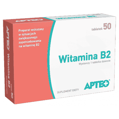 APTEO Vitamin B2 3mg x 50 tablets, vitamin b 2, riboflavin tablets, vit ...