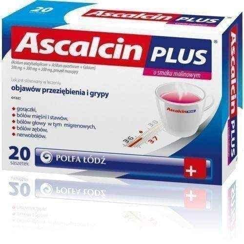 Ascalcin Plus raspberry flavor x 20 sachets, acetylsalicylic acid ...
