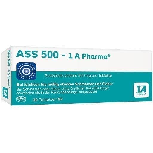 ASS 500-1A pharmaceutical, acetylsalicylic acid tablets UK – ELIVERA UK