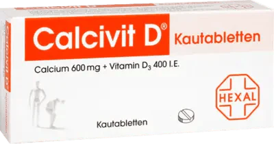 Calcium carbonate, colecalciferol, CALCIVIT D chewable tablets UK ...