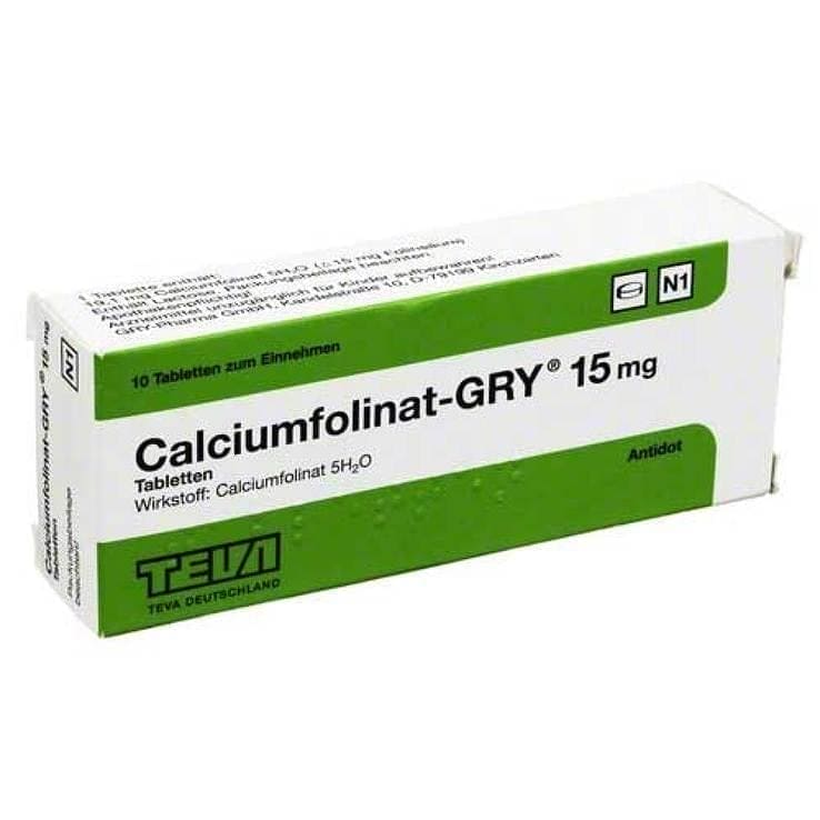CALCIUM FOLINATE, Calciumfolinat-GRY® 15 mg UK – ELIVERA UK