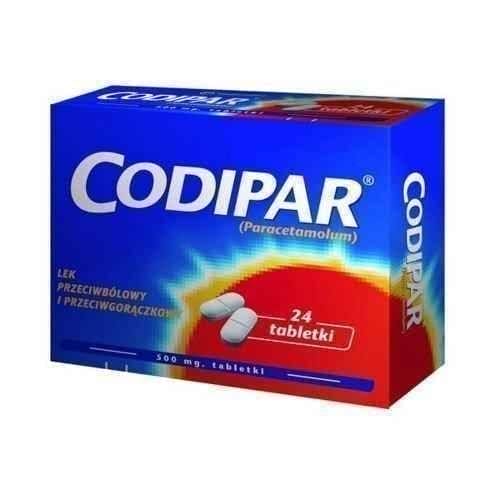 CODIPAR x 24 tablets, Paracetamol 500 mg UK – ELIVERA UK