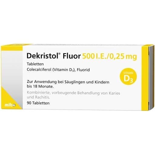 Colecalciferol (vitamin D3) and fluoride, DEKRISTOL Fluor 500 IU ...