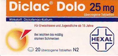Diclofenac potassium, DICLAC Dolo 25 mg coated tablets UK – ELIVERA UK