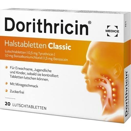 DORITHRICIN throat tablets Classic 20 pc tonsillitis treatment – ELIVERA UK