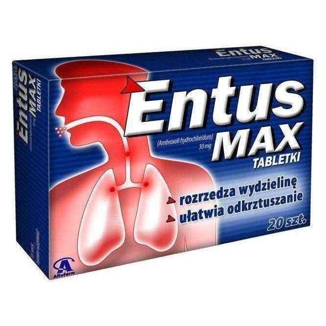 ENTUS Max 30mg x 20 tabl. cough remedies UK – ELIVERA UK
