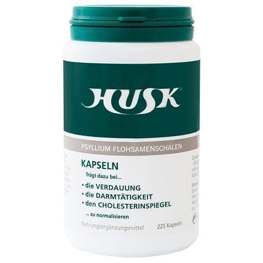 HUSK Plantago Psyllium Husk Capsules 225 pcs FLEA SEED SHELLS – ELIVERA UK