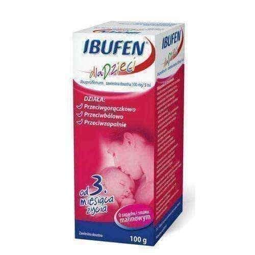 Ibufen 100mg suspension 100 ml of raspberry flavor, children's ...