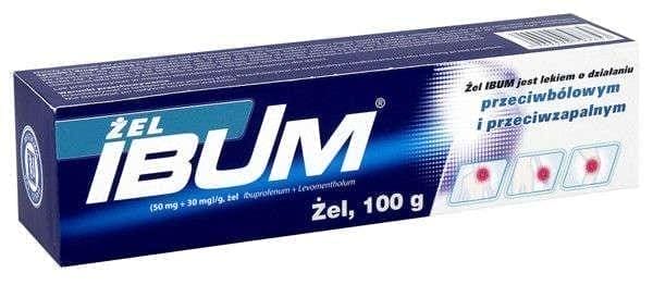 IBUM, ibuprofen gel, levomenthol, muscle pains, sports injuries ...