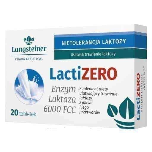LactiZERO enzyme Lactase 6000 FCC x 20 tablets, lactose intolerance ...