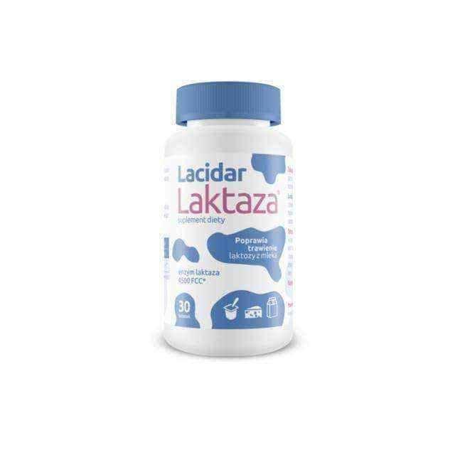 Lactose intolerance, Lacidar Laktaza x 30 tablets UK – ELIVERA UK