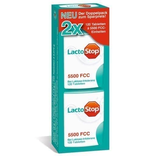 LACTOSTOP 5,500 FCC tablets 2x120 pc Lactose Intolerance – ELIVERA UK