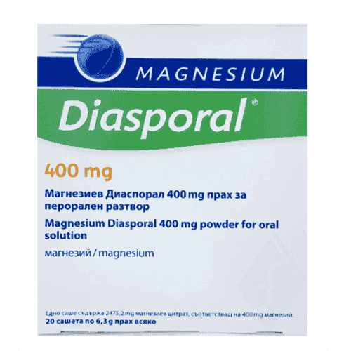 MAGNESIUM DIASPORAL 400mg. 20 sachets – ELIVERA UK