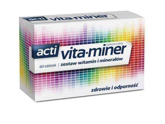 Multivitamin mineral Acti Vita-miner x 60 tablets – ELIVERA UK