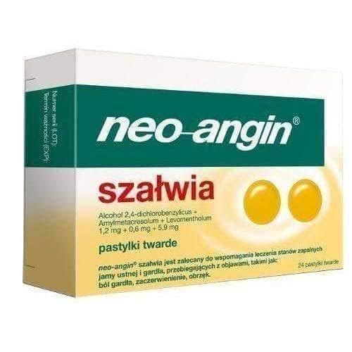 NEO-Angin Sage x 24 pills antiseptic, antibacterial and analgesic UK ...