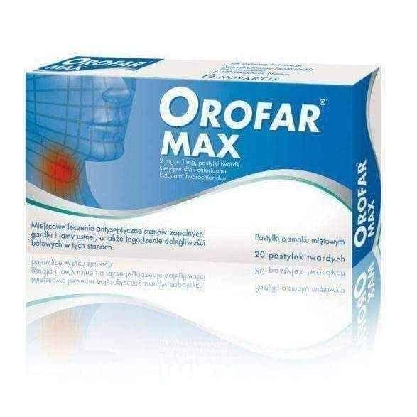 OROFAR MAX x 20 pellets, lidocaine hydrochloride, cetylpyridine ...