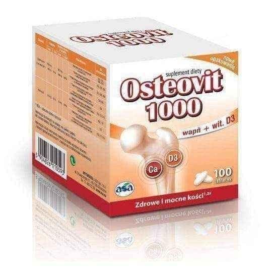 OSTEOVIT 1000 x 100 tabl. calcium carbonate, vitamin D3 UK – ELIVERA UK