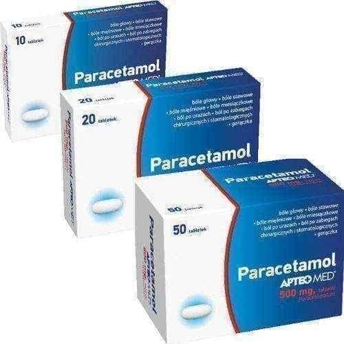 Paracetamol 500 mg, Paracetamol APTEO MED 0.5g x 10 tablets UK – ELIVERA UK