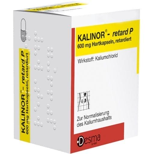 potassium chloride, KALINOR retard P 600 mg hard capsules UK – ELIVERA UK