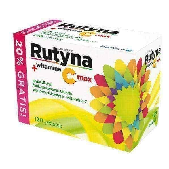 RUTYNA (rutin) + vitamin C max x 120 tablets – ELIVERA UK