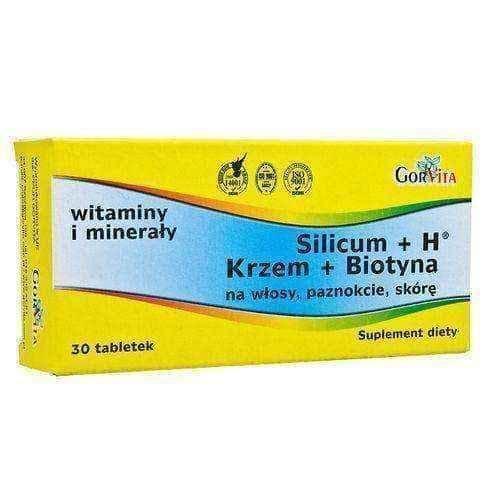 Silicium (SILICUM + H + KRZEM + BIOTYNA) x 30 tablets UK – ELIVERA UK