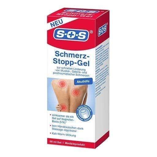 SOS PAIN Stop Gel, edema, Relief of muscle, joint, post-traumatic pain ...