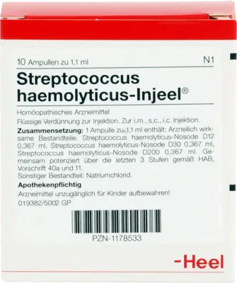 STREPTOCOCCUS HAEMOLYTICUS Injeel ampoules UK – ELIVERA UK
