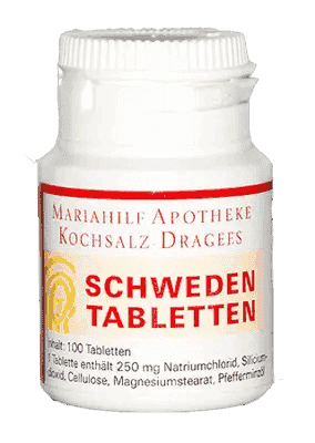 Swedish, SWEDEN TABLETS, sodium chloride, silicon dioxide, peppermint ...