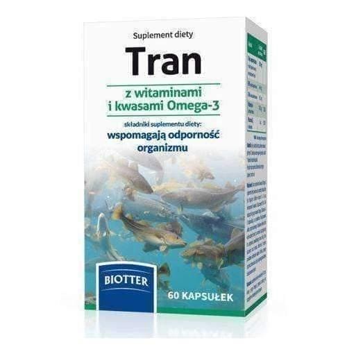 TRAN x 60 capsules - natural vitamins deficiencies. UK – ELIVERA UK